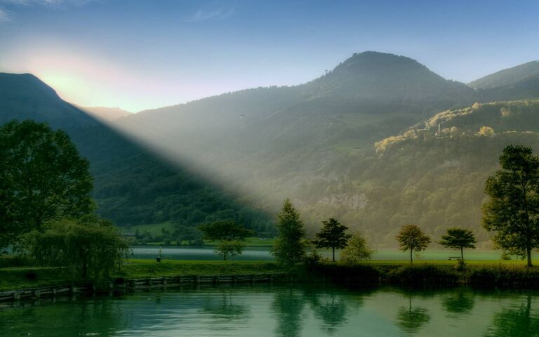 Serenity at Dawn: A Mountain's Embrace 🌄 Wallpaper - Download to your ... Serenity at Dawn: A Mountain's Embrace 🌄 Wallpaper - Download to your ...
